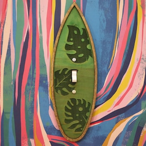 Monstera Leaf Surfboard Light Switch Cover | Monstera Leaf Surfboard ...