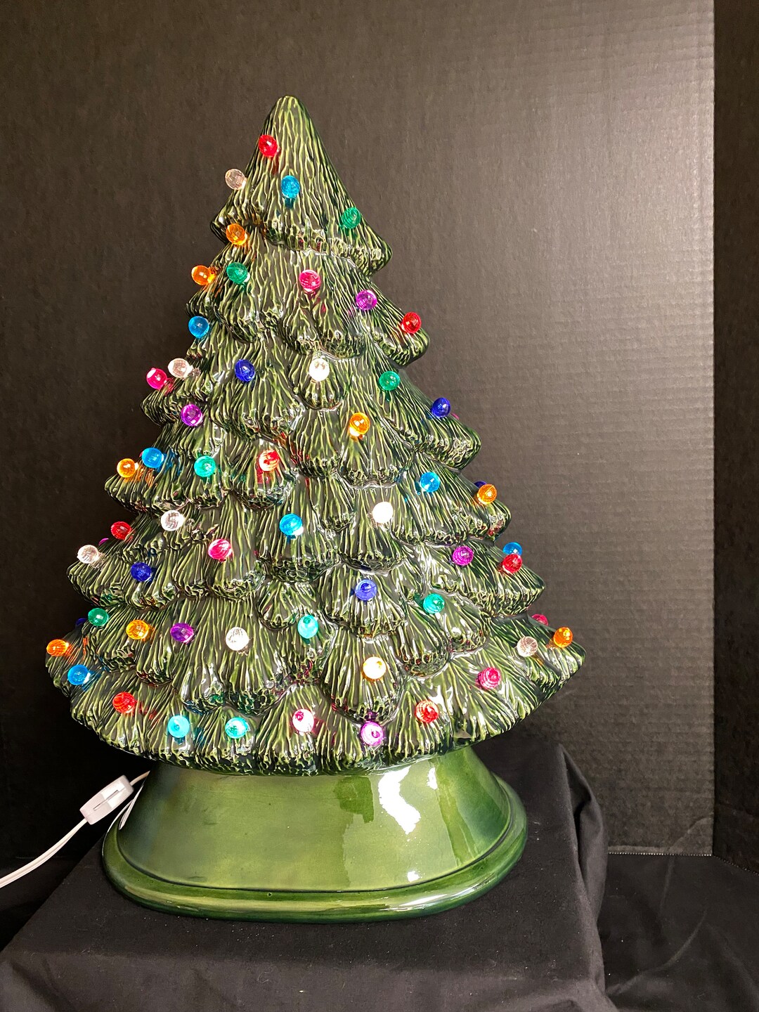 Large Ceramic Christmas Tree 18” Tall and 14” Wide. Glazed, Hand ...