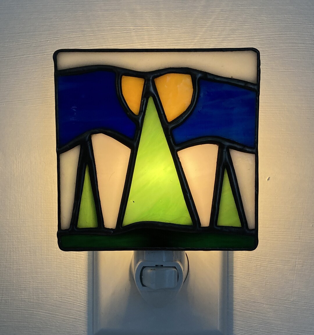 Stained Glass Winter Forest Night Light, a Captivating Addition to ...