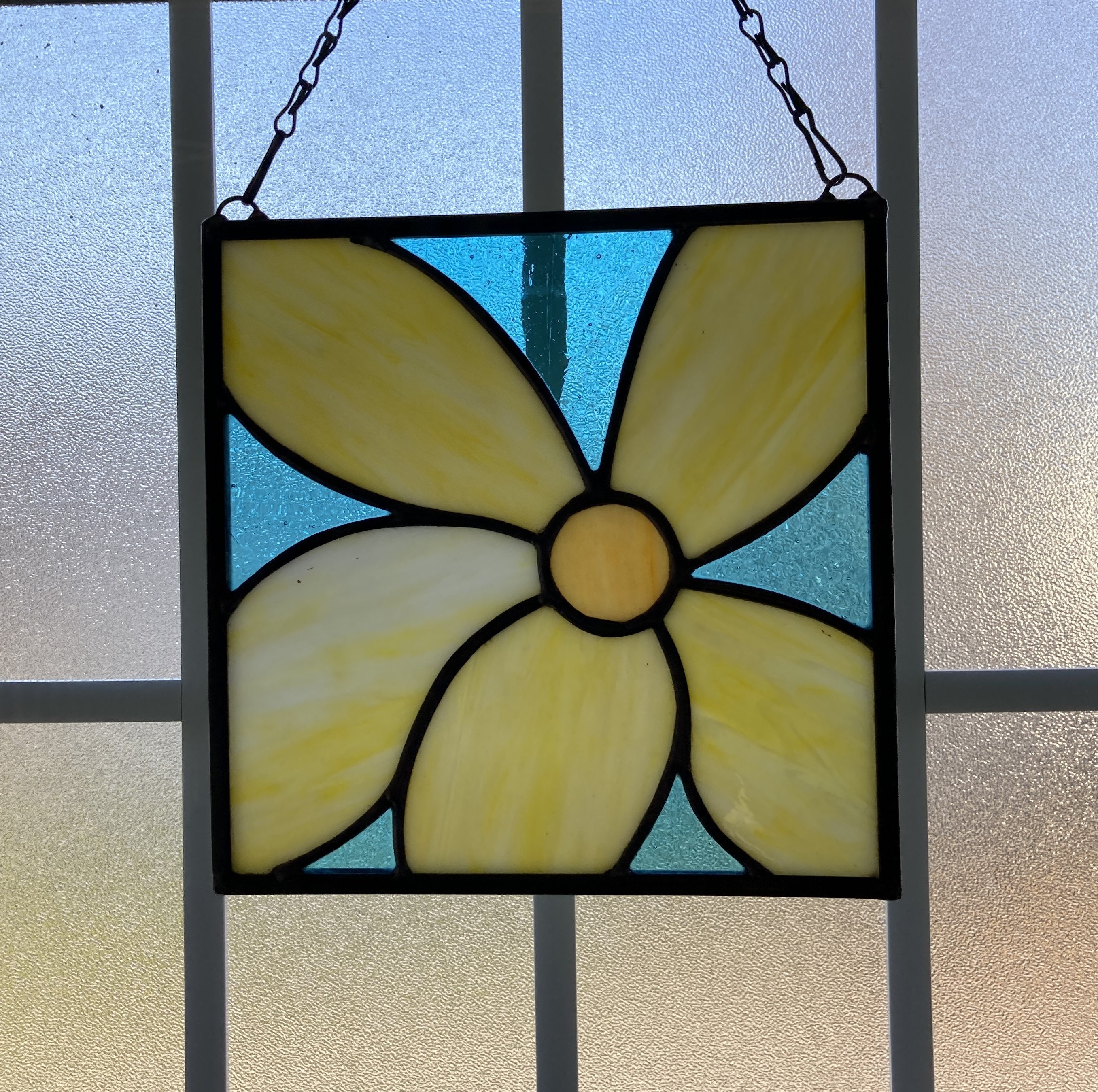 Stained Glass Small Square Panel Daisy Flower. Celebration of Nature's ...