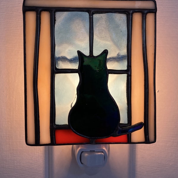 Glass Cat Night Light - Etsy
