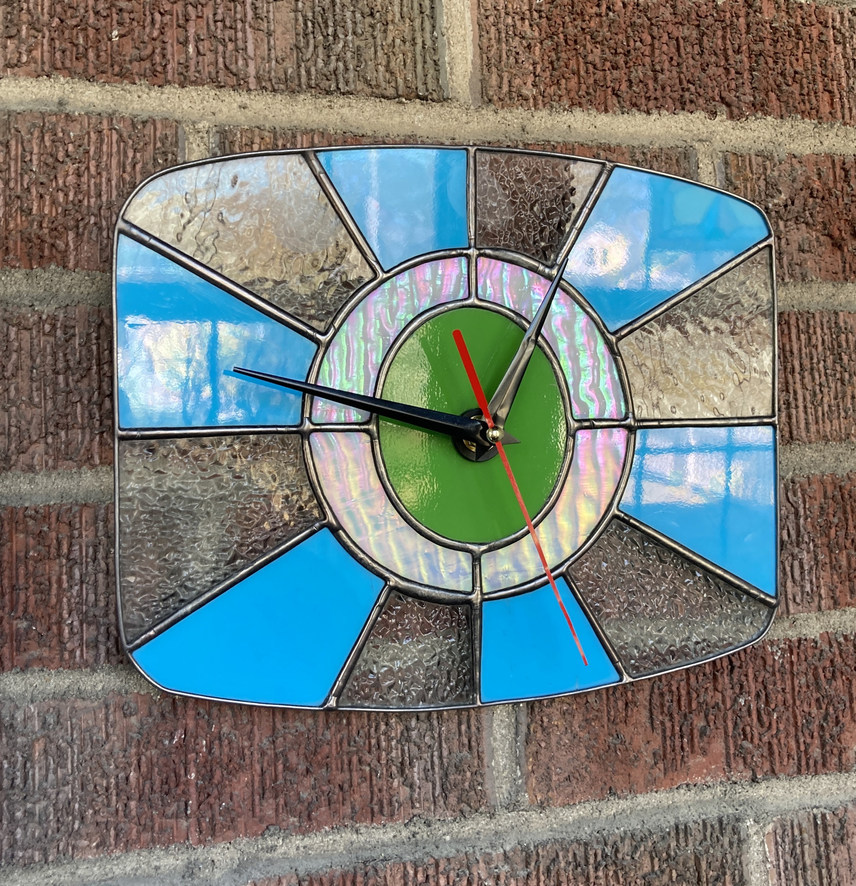 Stained Glass Wall Clock, Mid-century Modern, Adds a Touch of Vintage ...