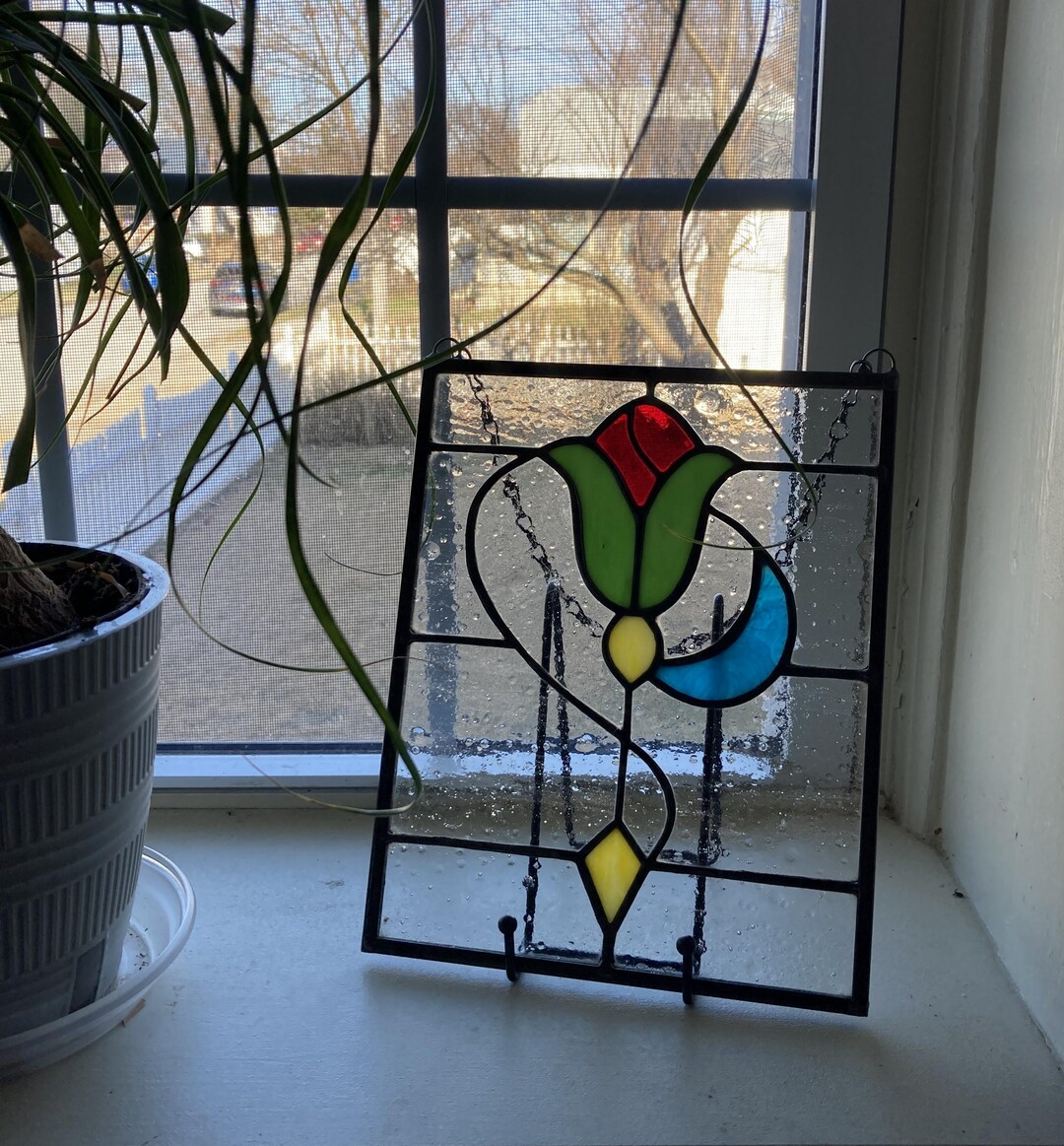 Art Deco Designed Stained Glass Hanging Panel – A Unique Handcrafted ...
