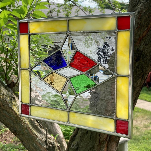 Clear Stained Glass Panel - Etsy