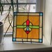 Stained Glass Small Square Panel – Daisy Flower Design. - Etsy