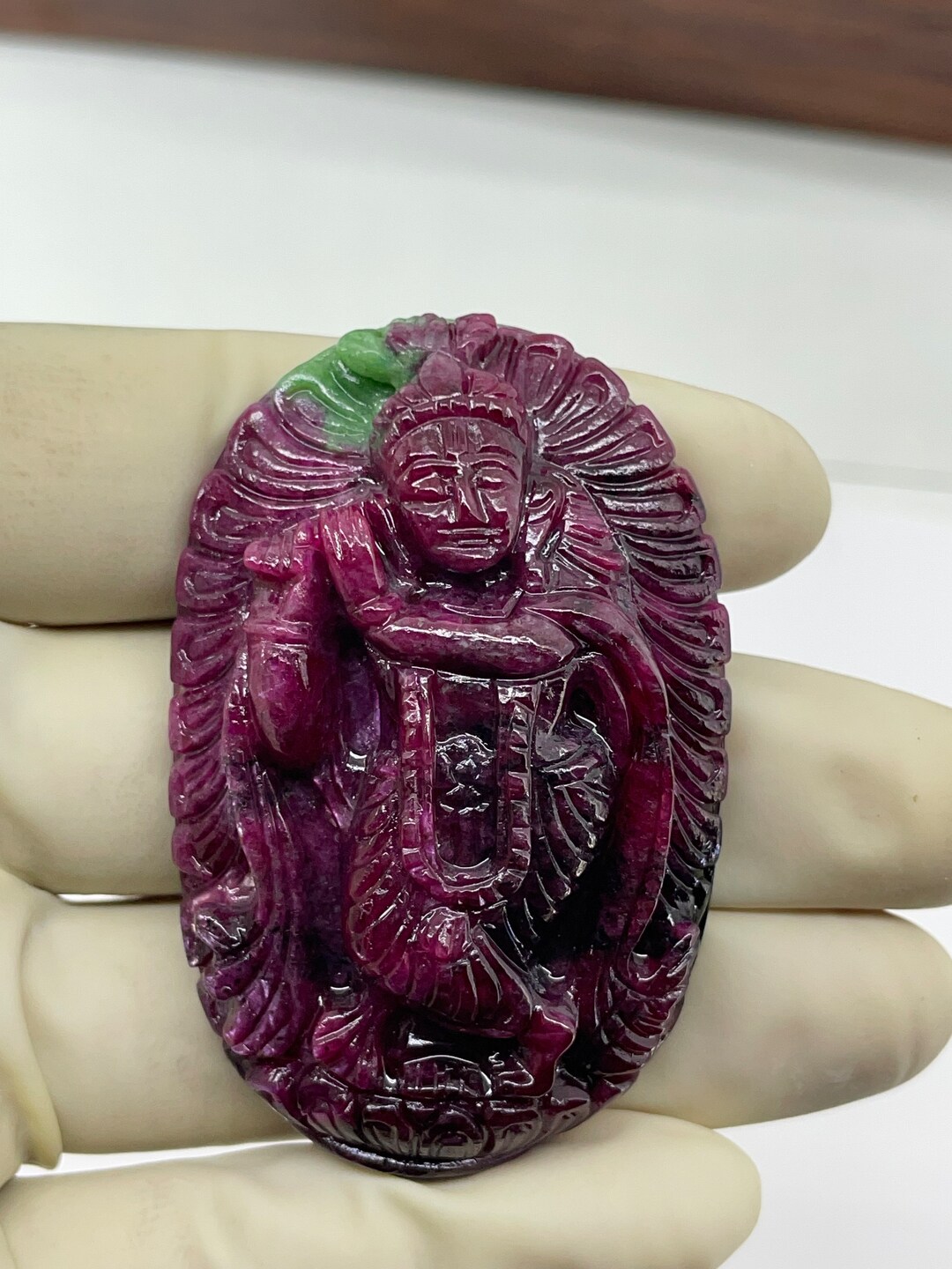 Natural Ruby Krishna Idol, Lord Krishna Statue, Spiritual Gifts Krishna, Handmade Carving Kishan ...