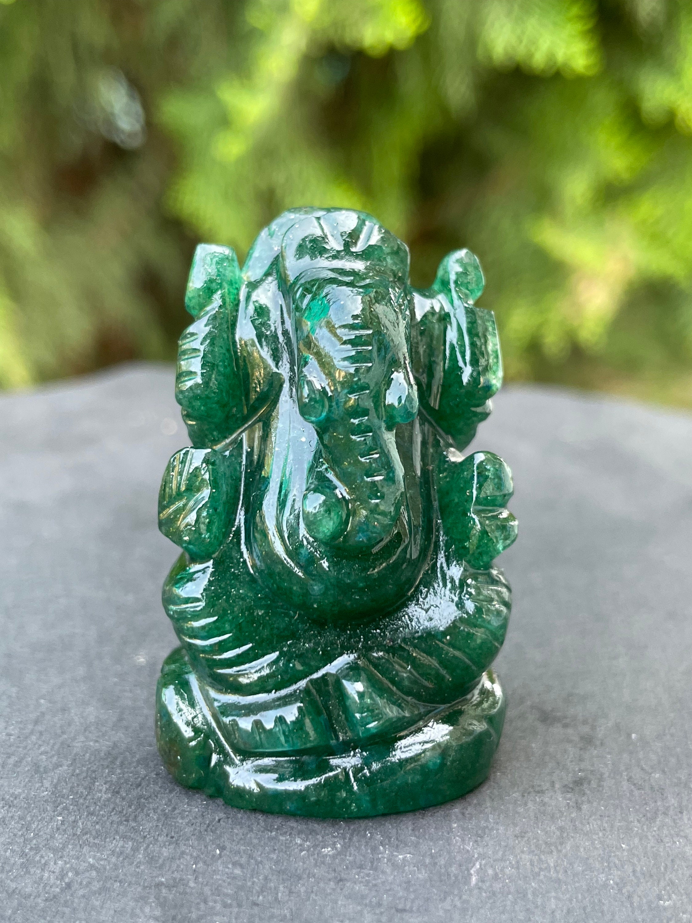 Green Jade Hindu God Sculptures Gemstone Ganesh God - Etsy