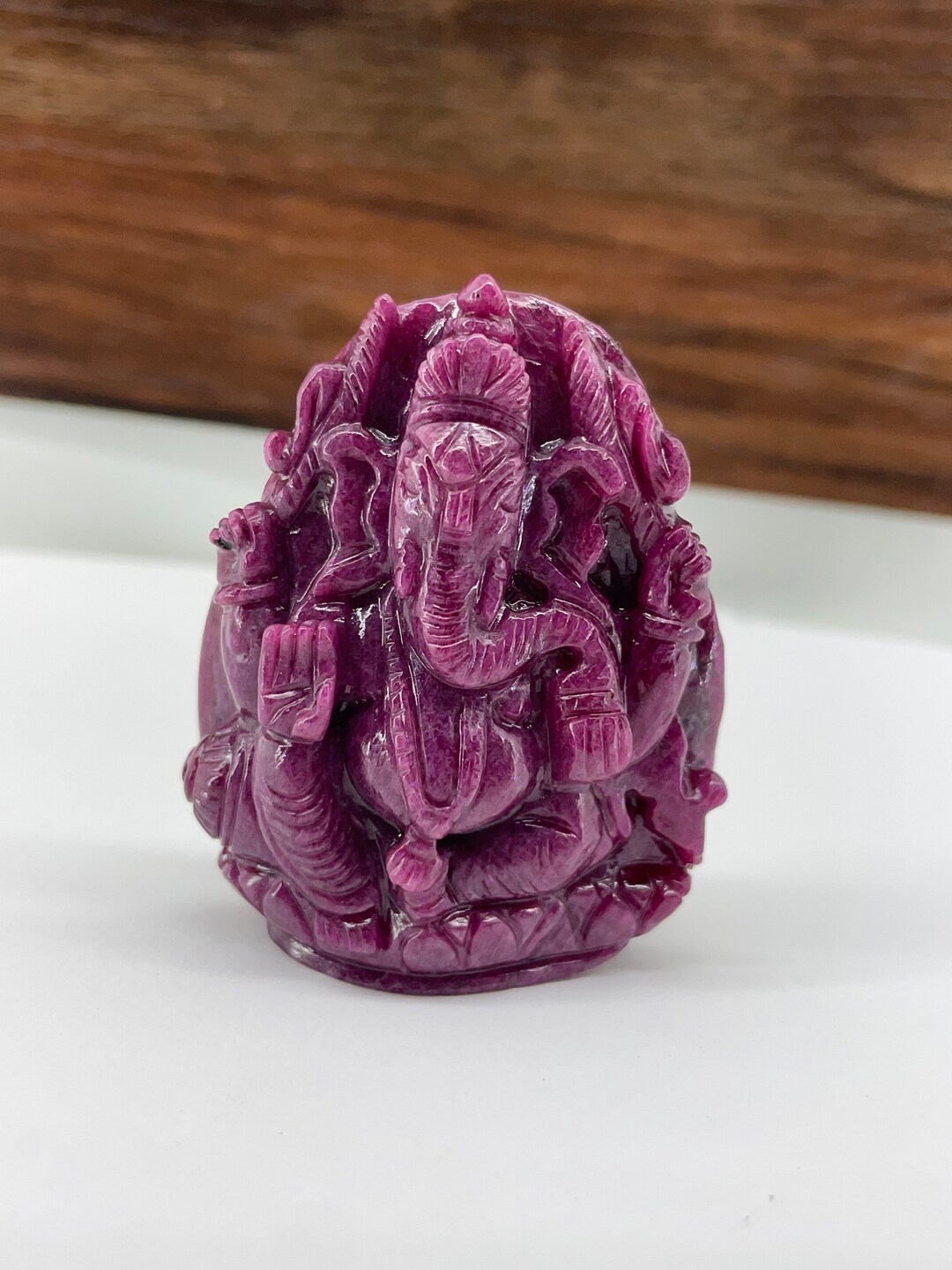 Hand-carved Ruby Lord Ganesha Statue | Lord Ganesh Idol | Rare Ruby ...