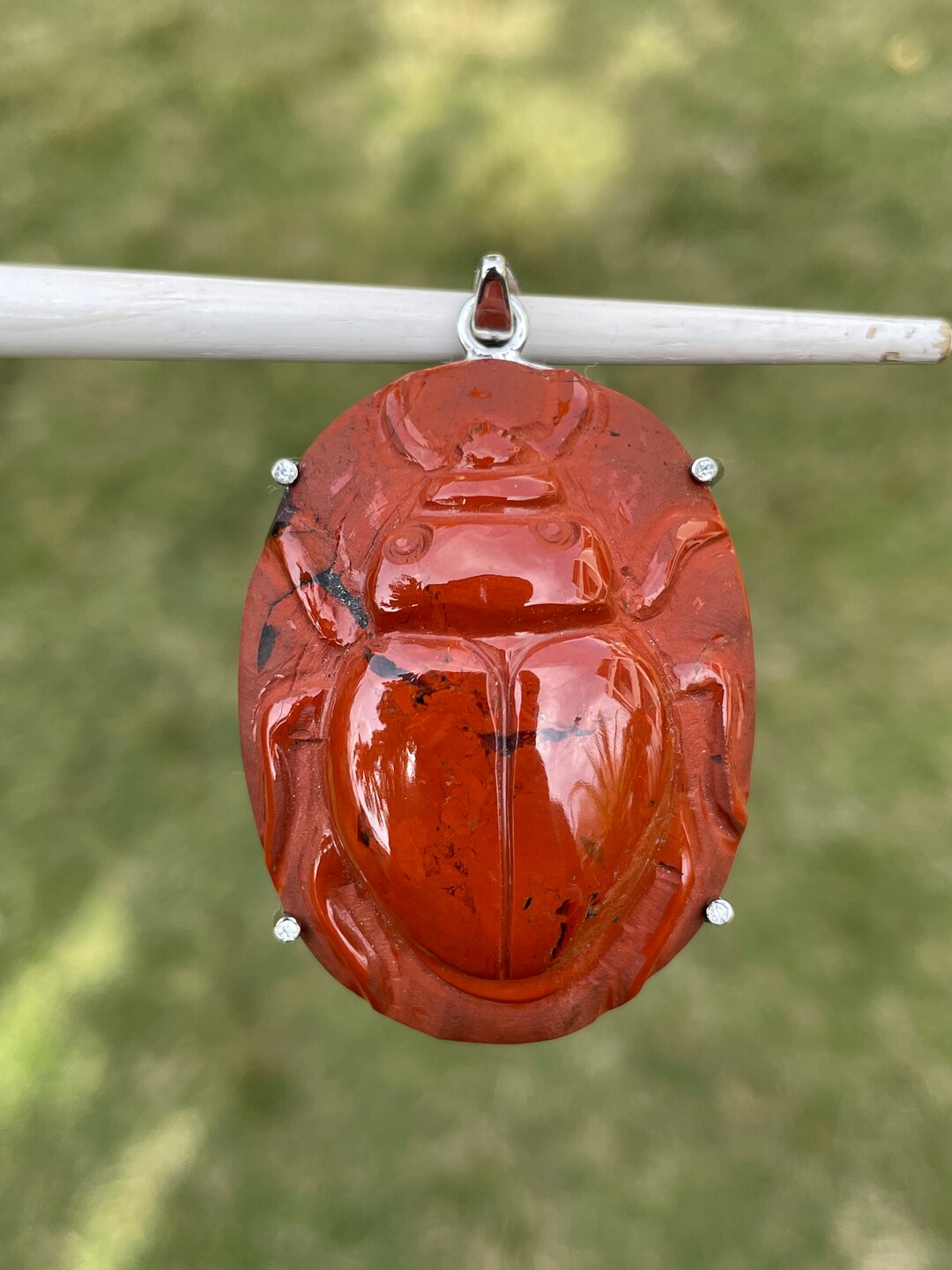 Gemstone Scarab Carving Pendant - Hand-carved Scarab Carving Pendant ...