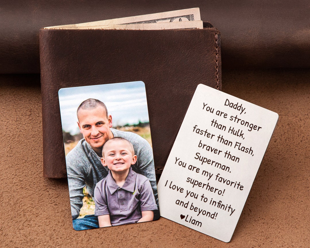 Custom Wallet Card for Dad Metal Photo Insert Gift for - Etsy