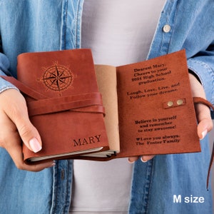 Personalized Wrapped Leather Journal, Reffilable Notebook Gift for Him ...