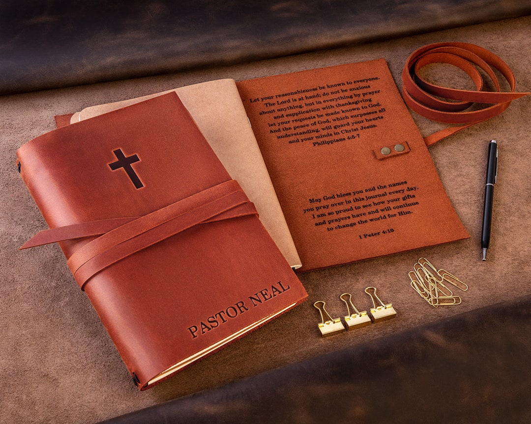 Pastor Leather Journal Notebook Religious Men Gift Womens - Etsy