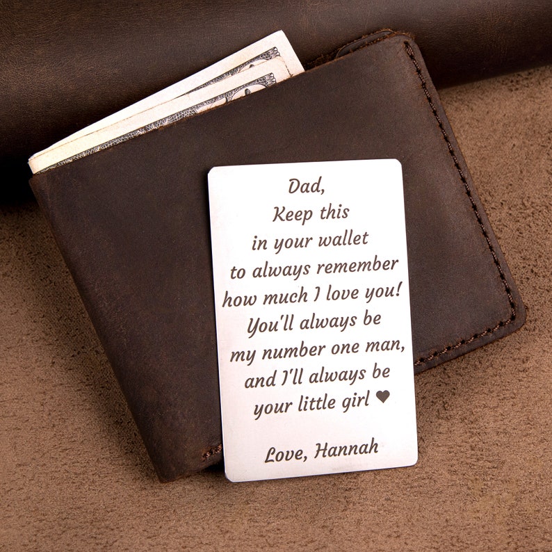Metal Wallet Card, Personalized Gift for Dad, Custom Photo Card, Father ...