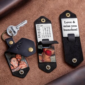 Man Accessory Leather Keychain With Photo, Personalized Gifts for Him ...