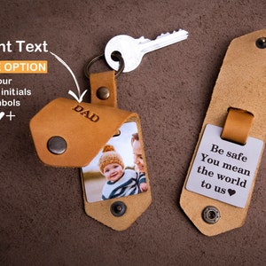 Man Accessory Leather Keychain With Photo, Personalized Gifts for Him ...