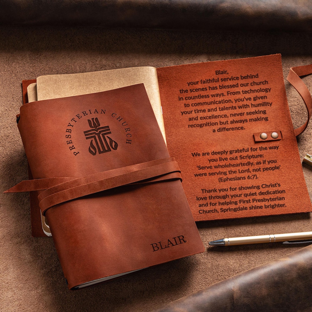 Personalized Leather Mission Trip Notebook, Leather Missionary Travel ...