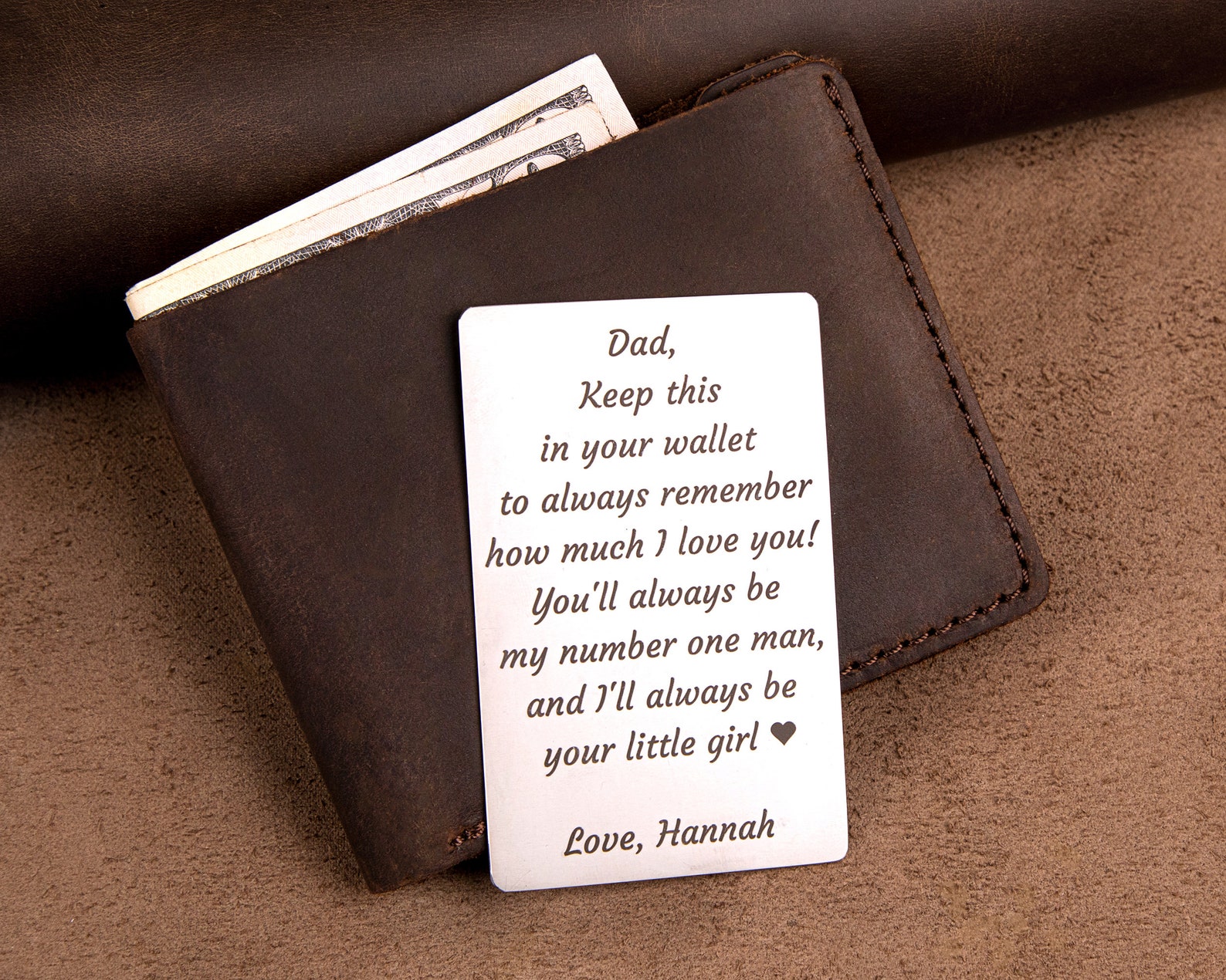 Custom Wallet Card for Dad Metal Photo Insert Gift for - Etsy