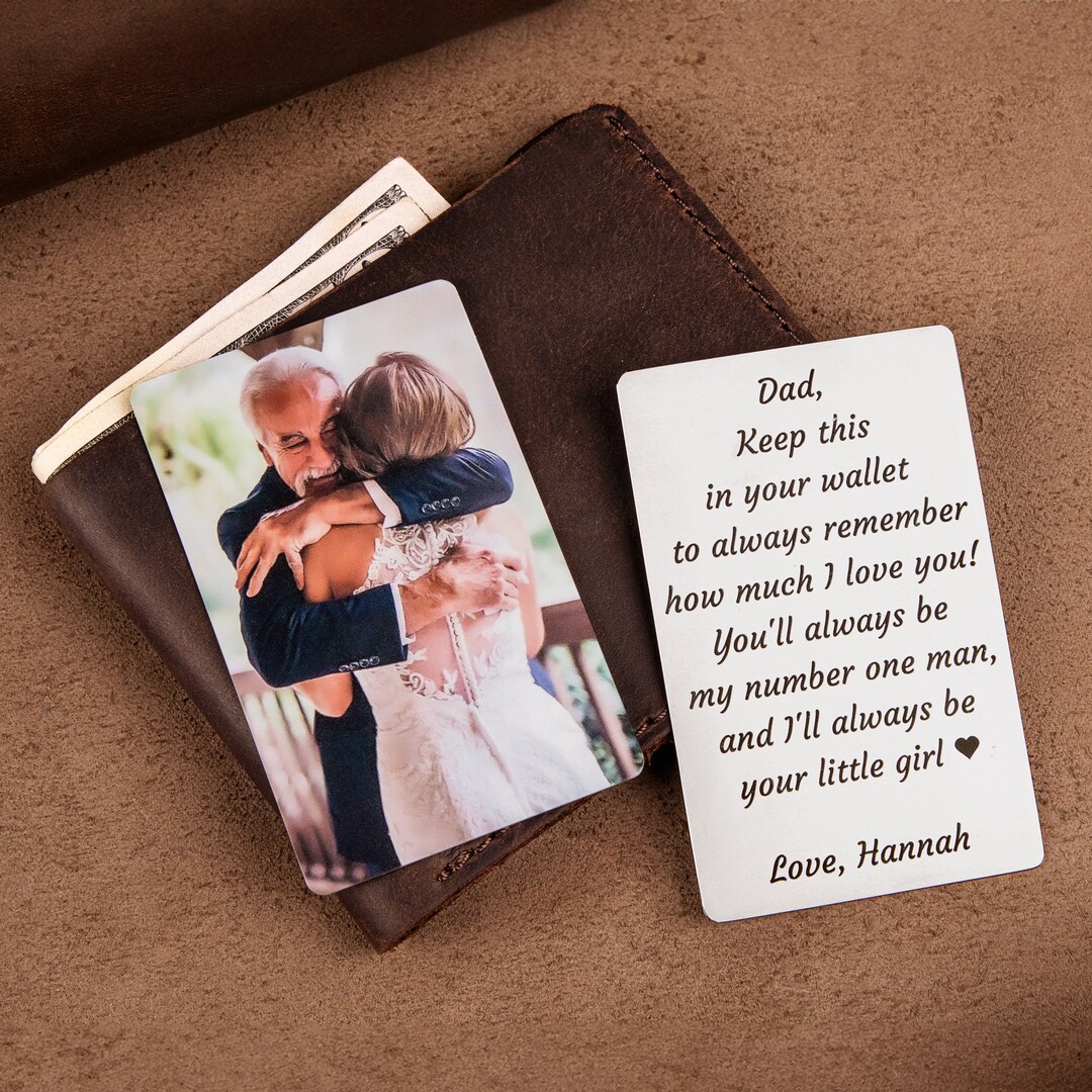 Metal Card for Wallet With Family Photo - Gift for Dad, Personalized ...