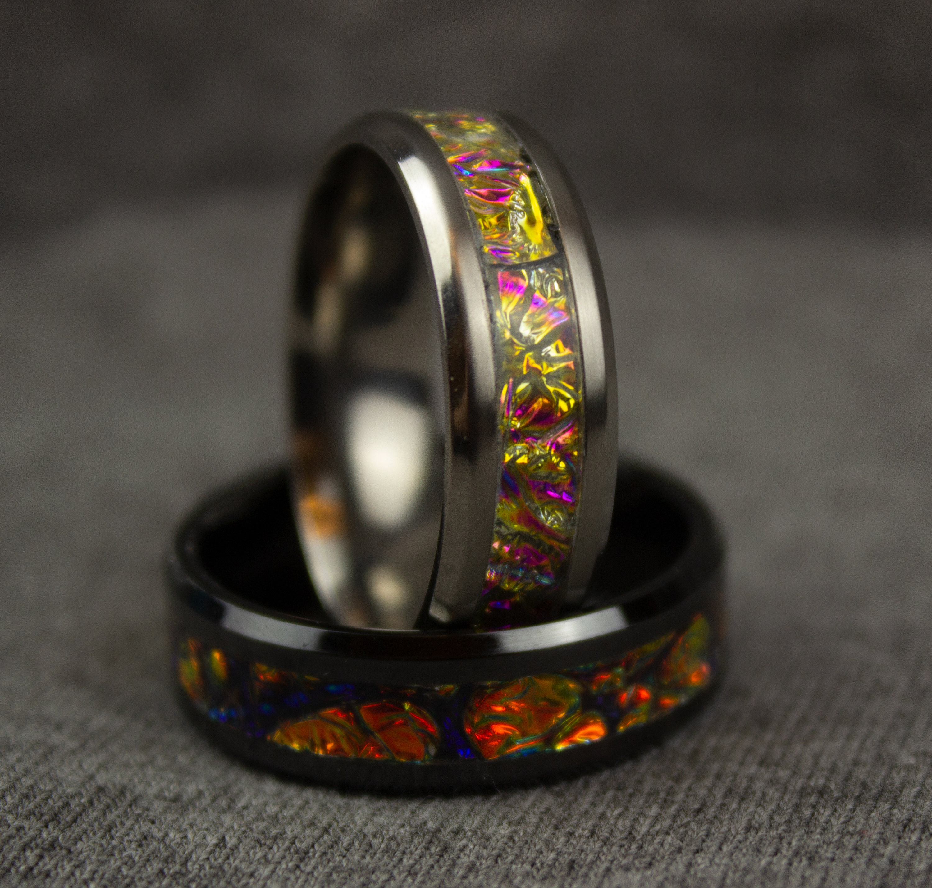 Dichrolam Inlay Ring - Etsy