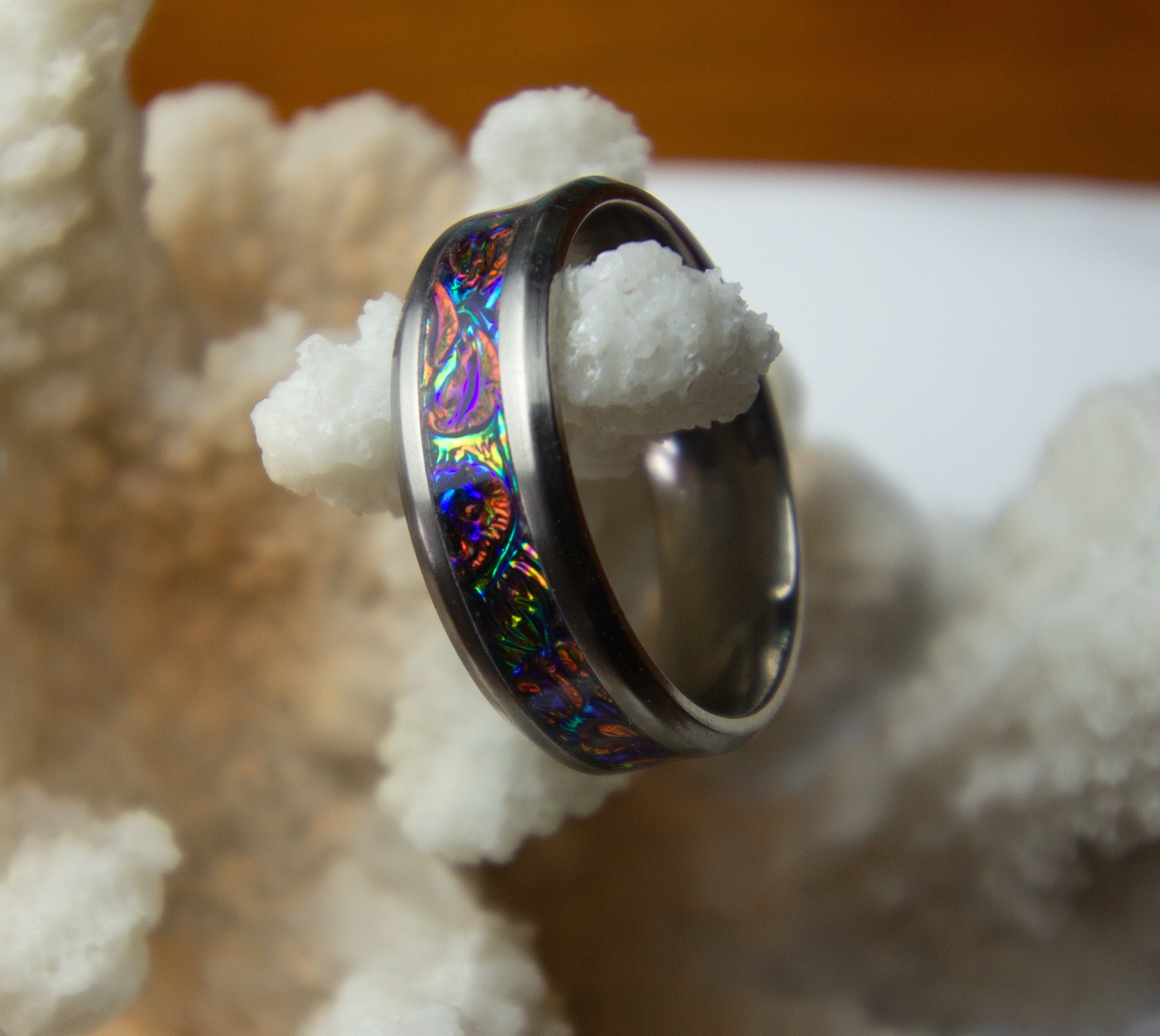 Dichrolam Inlay Ring - Etsy