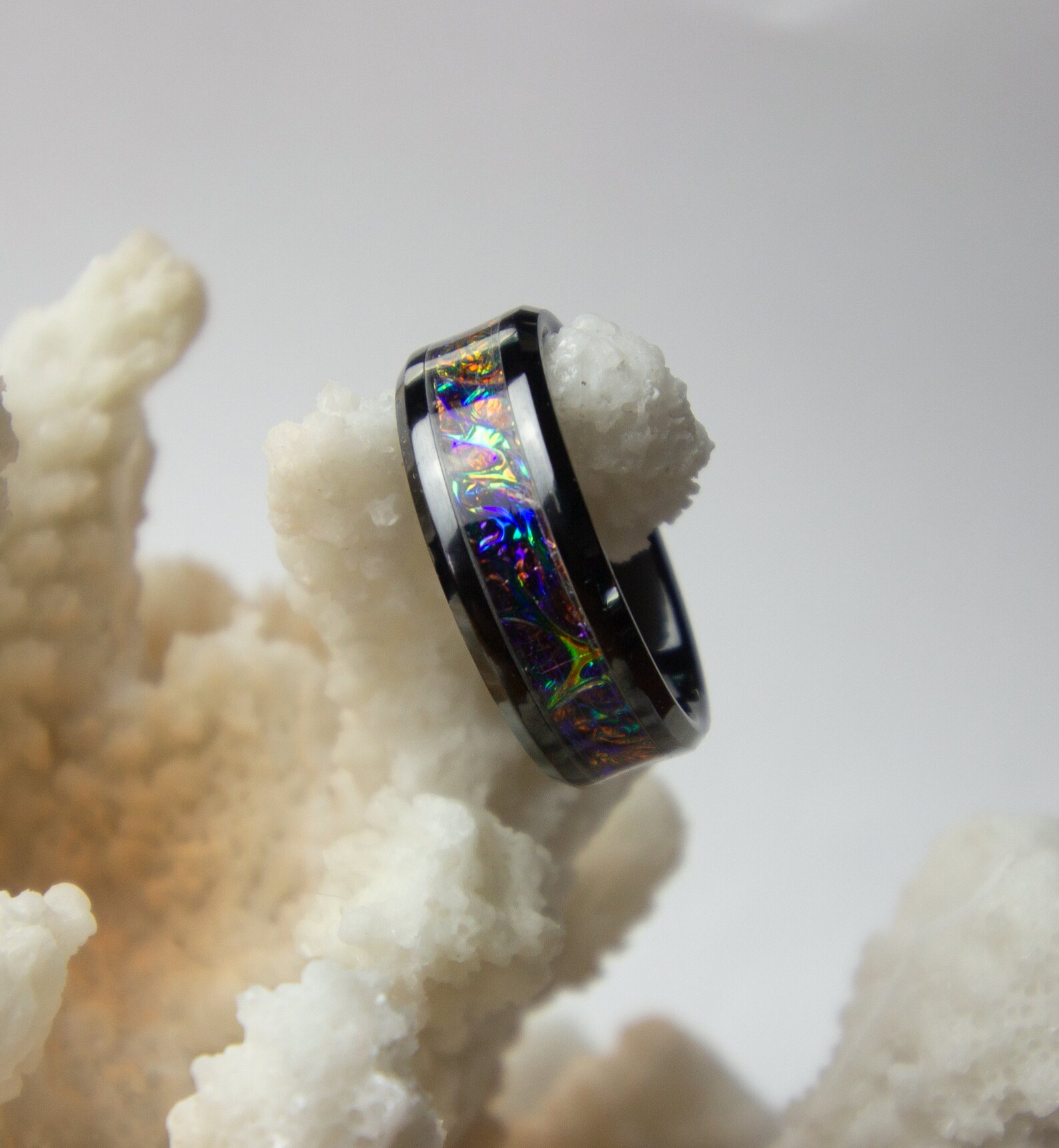 Dichrolam Inlay Ring - Etsy