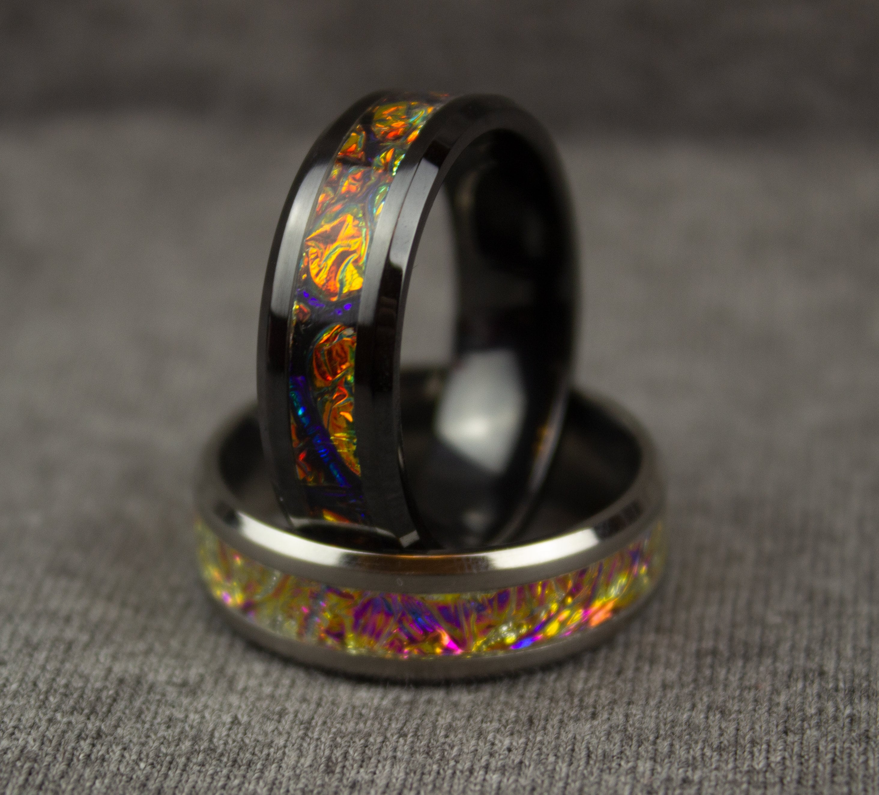 Dichrolam Inlay Ring - Etsy