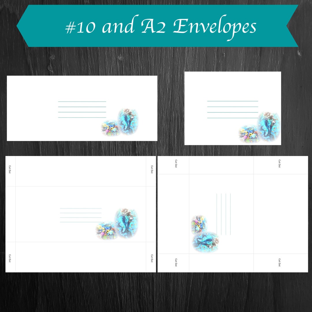 Mermaids Printable Envelopes | Writing Paper | Pretty Stationery | #10 ...