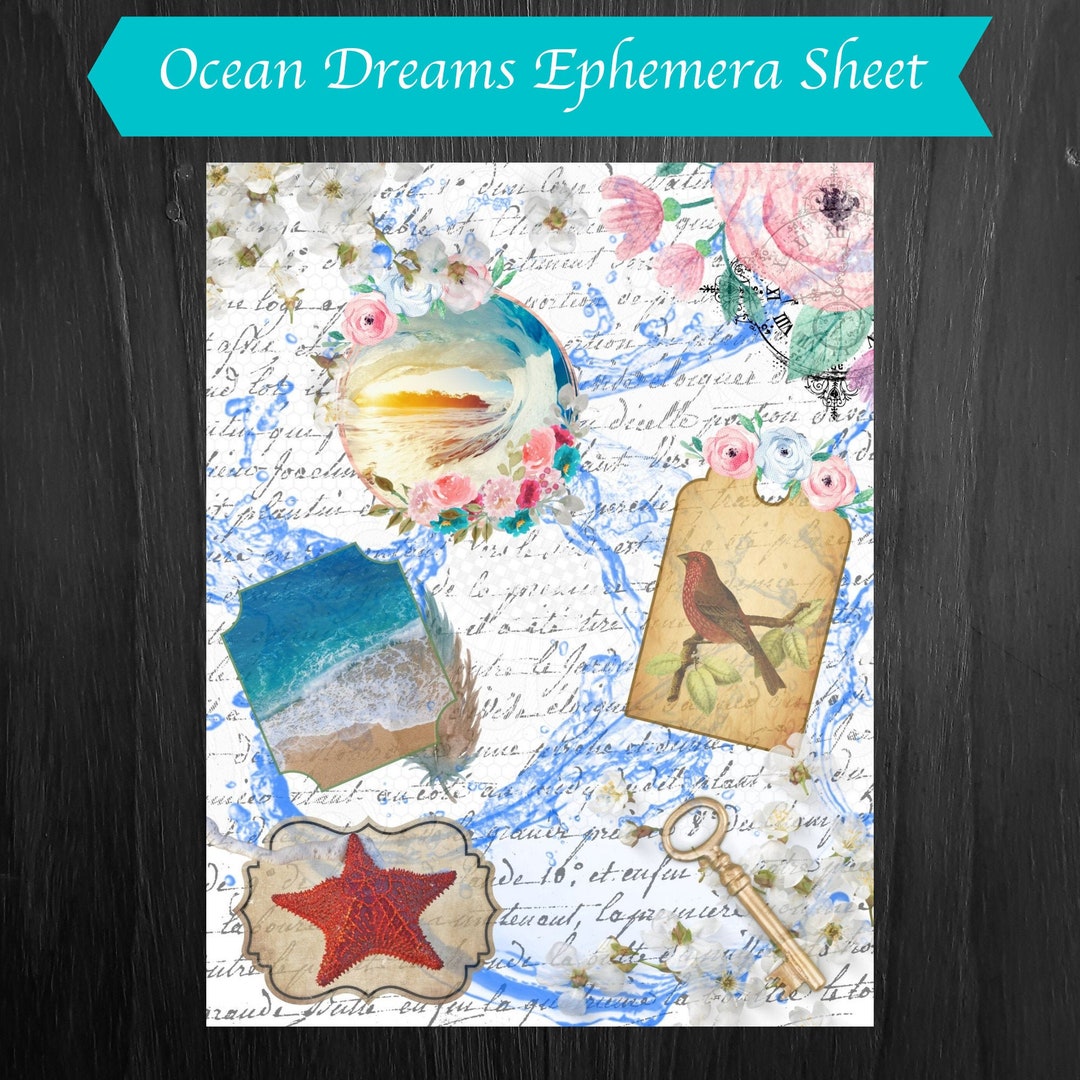 Ocean Dreams Printable Ephemera Sheet - Etsy