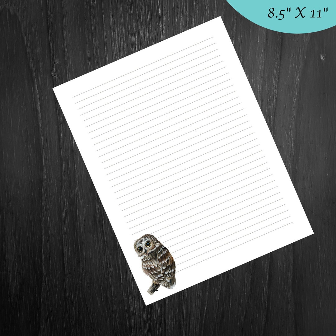 Little Owl Printable Writing Sheets | Writing Paper | Stationery | 8.5 ...