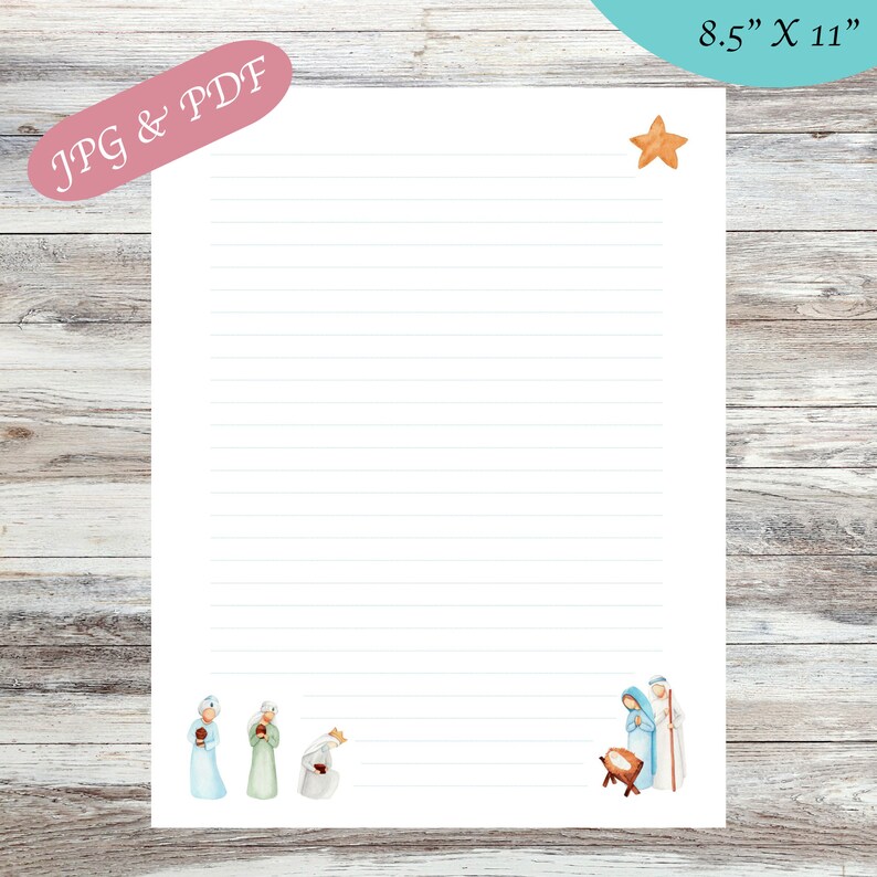 Christmas Nativity Scene Printable Writing Sheets | Writing Paper ...