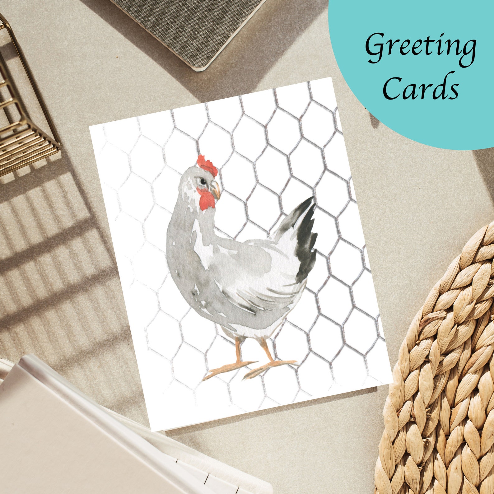 Chickens Printable Stationery Kit | Writing Paper, Envelopes, Notecards ...