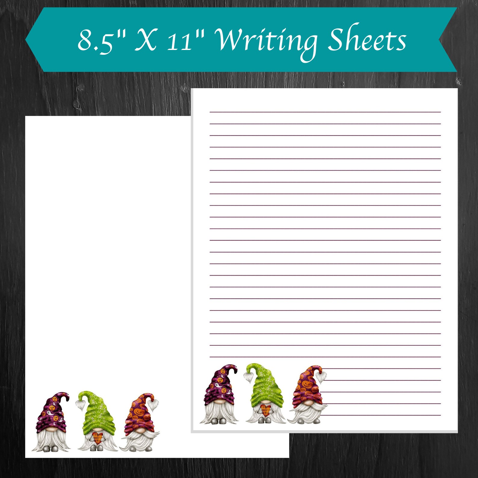 Halloween Gnomes Printable Writing Sheets | Writing Paper | Stationery ...