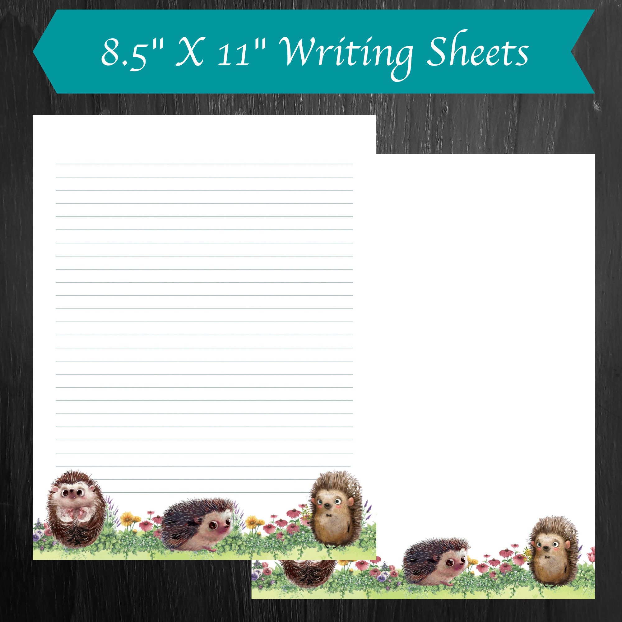 Hedgehogs Printable Writing Sheets | Writing Paper | Pretty Stationery ...