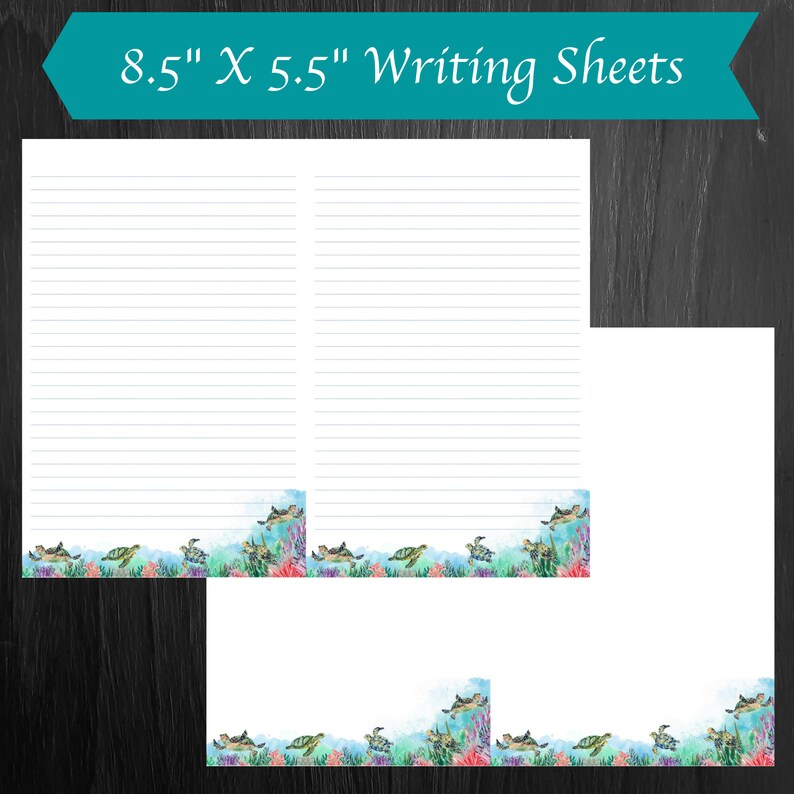 Turtles Printable Writing Sheets | Writing Paper | Pretty Stationery ...