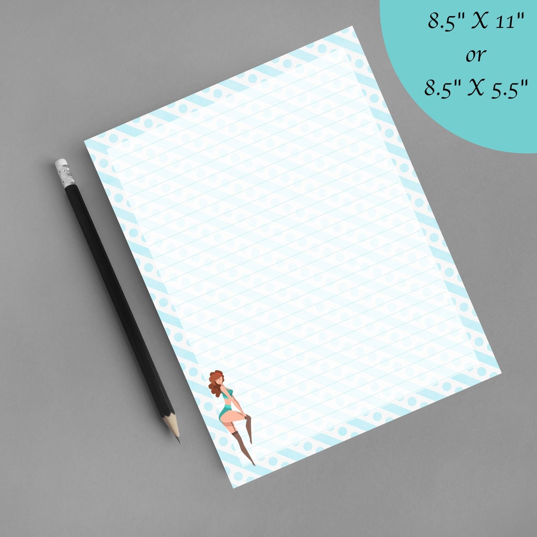 Pin Ups Printable Writing Sheets | Writing Paper | Pretty Stationery ...