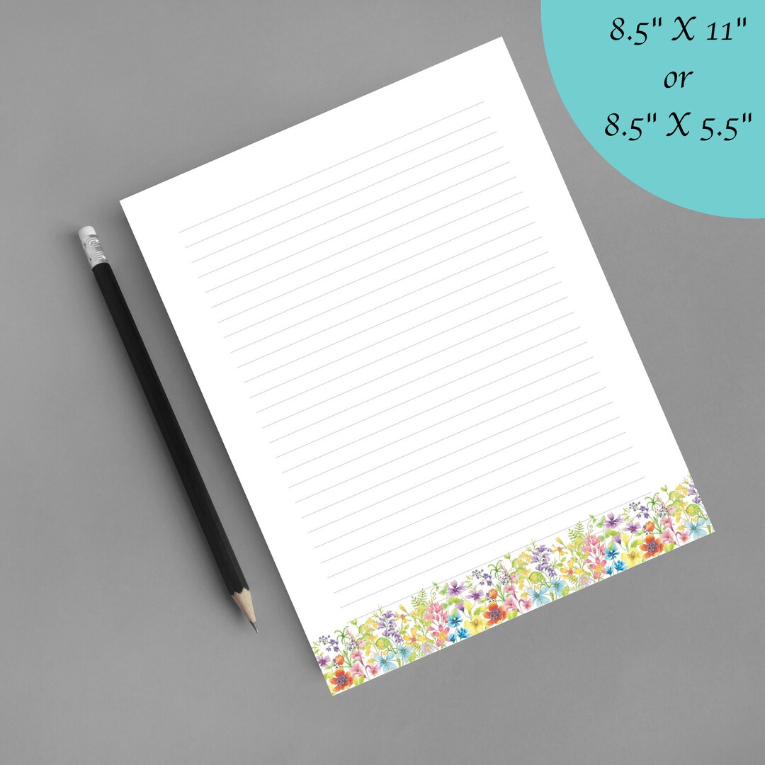 Wildflower Border Printable Writing Sheets | Writing Paper | Stationery ...
