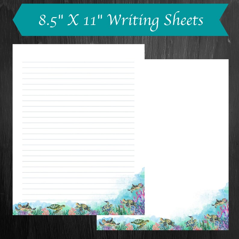 Turtles Printable Writing Sheets | Writing Paper | Pretty Stationery ...