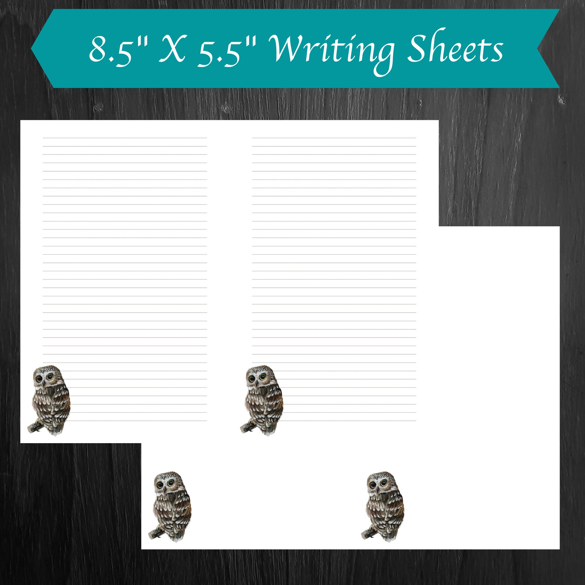 Little Owl Printable Writing Sheets | Writing Paper | Stationery | 8.5 ...