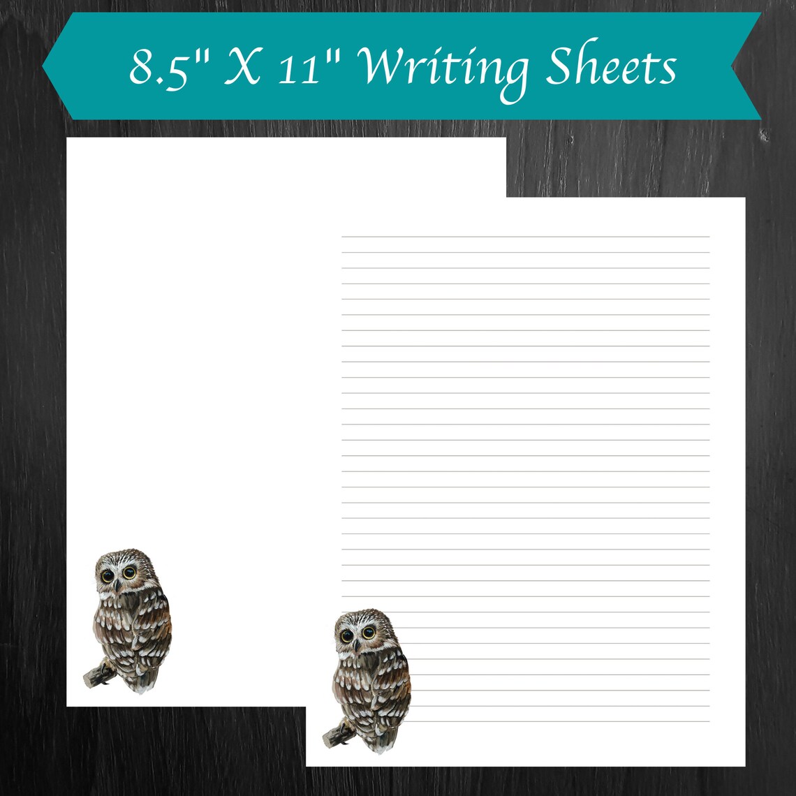 Little Owl Printable Writing Sheets Writing Paper - Etsy
