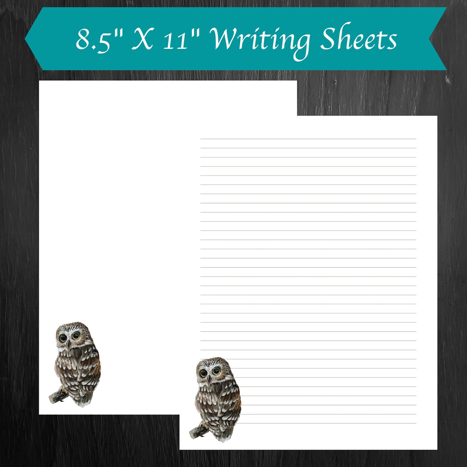 Little Owl Printable Writing Sheets | Writing Paper | Stationery | 8.5 ...