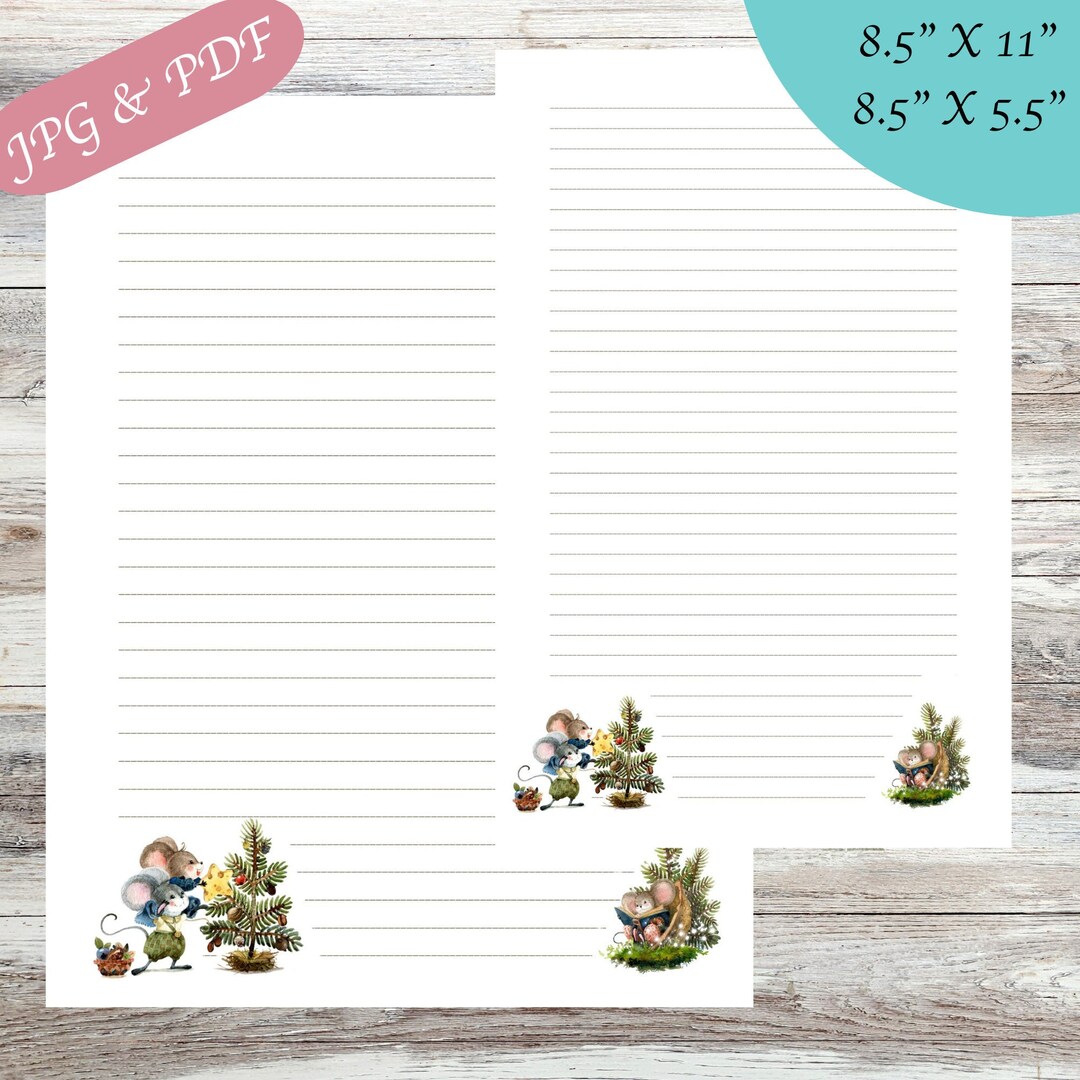 Christmas Mice Printable Writing Sheets | Writing Paper | Stationery ...