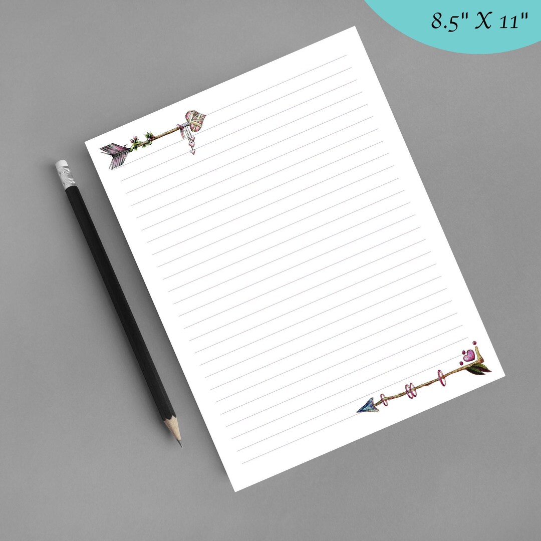 Boho Arrows Printable Writing Sheets | Writing Paper | Pretty ...