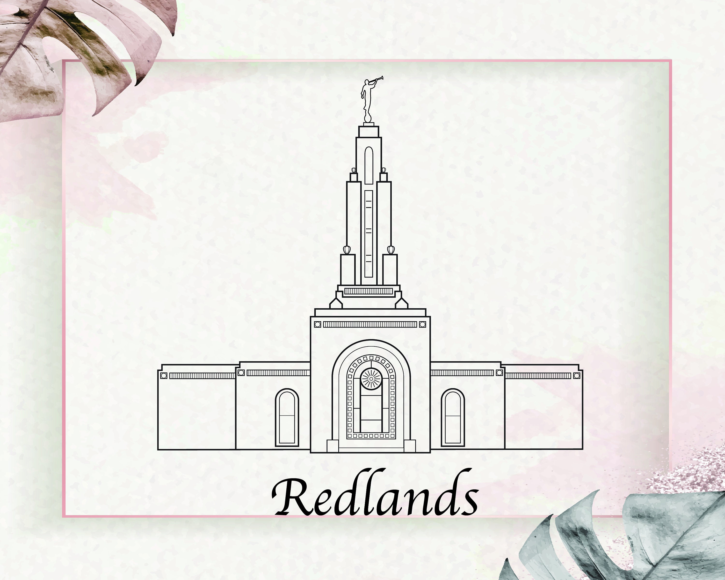 Digital Redlands Temple, Vector Image, Digital Use, Glowforge, Clip Art ...