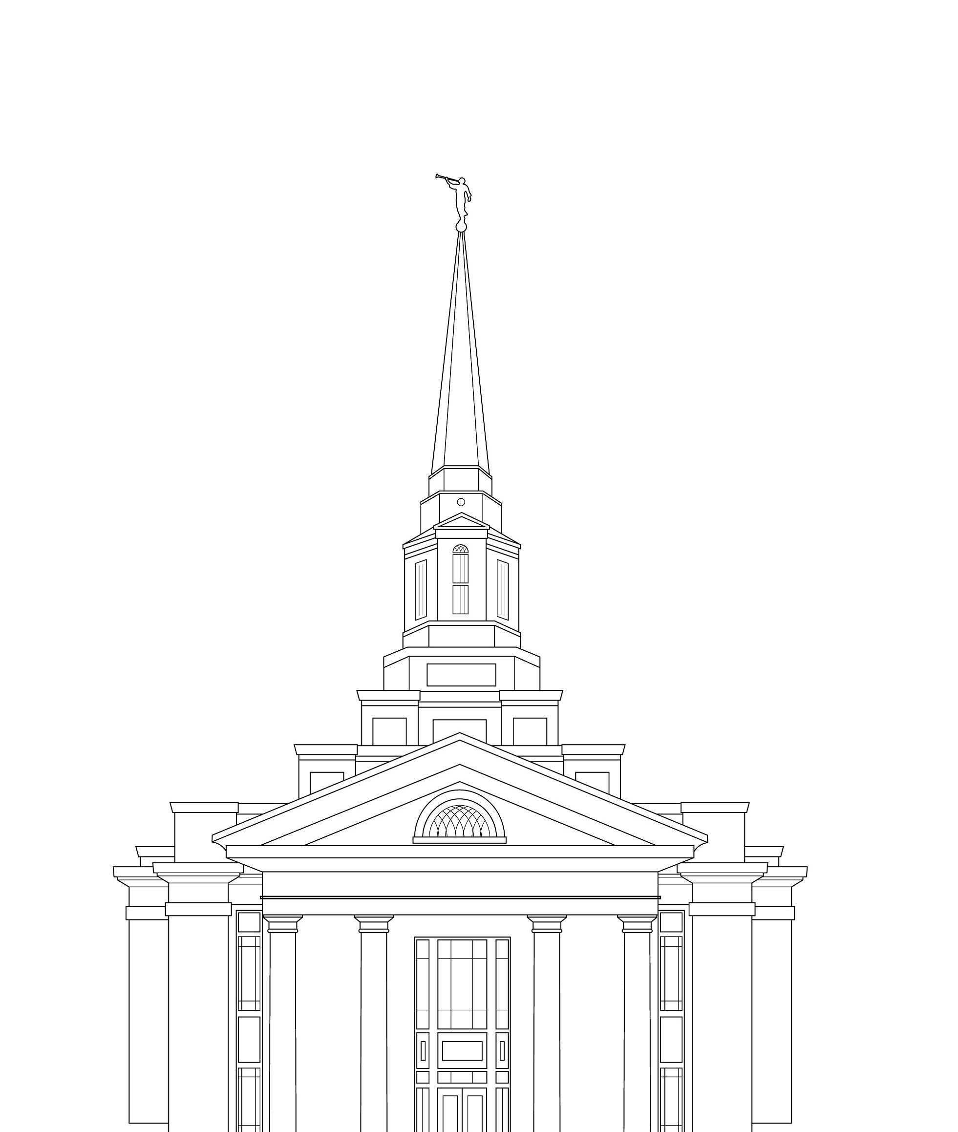 Digital Richmond Virginia LDS Temple Vector, LDS Temple Art, Glowforge ...
