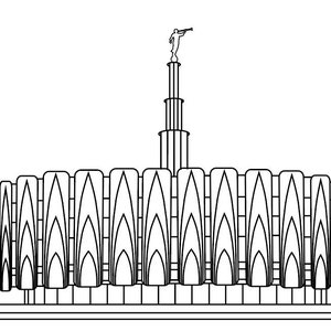 Digital Provo Temple, Engraving Glowforge File, Line Art, Pdf, Svg, Png ...