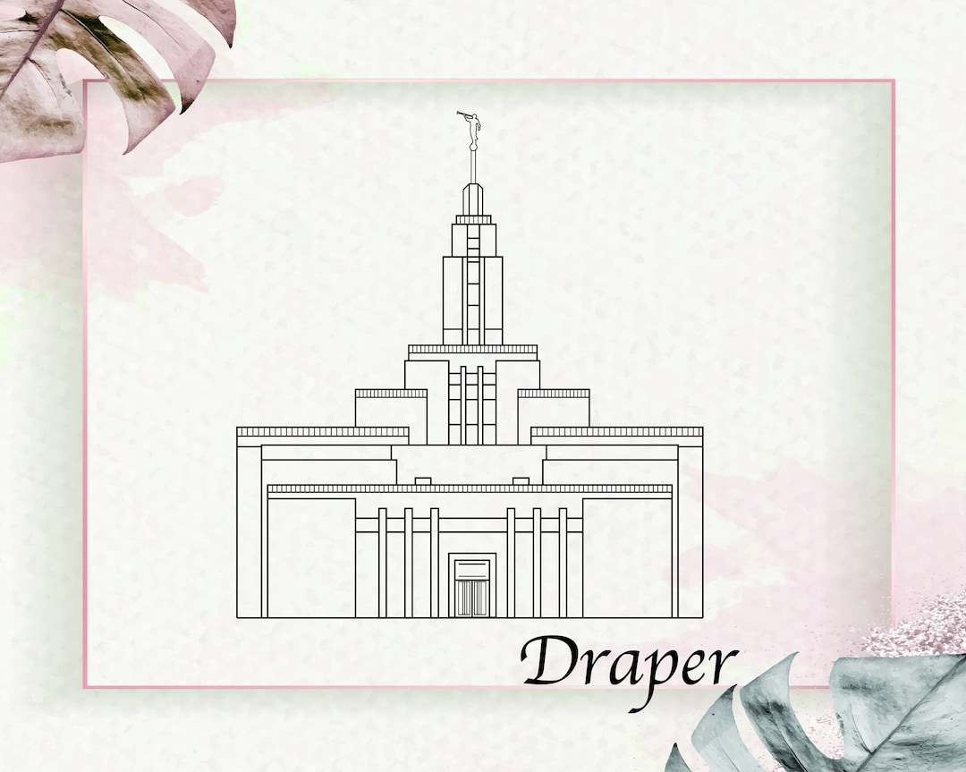 Digital Draper Temple, Vector, Digital Use, Glowforge, Clipart, SVG ...