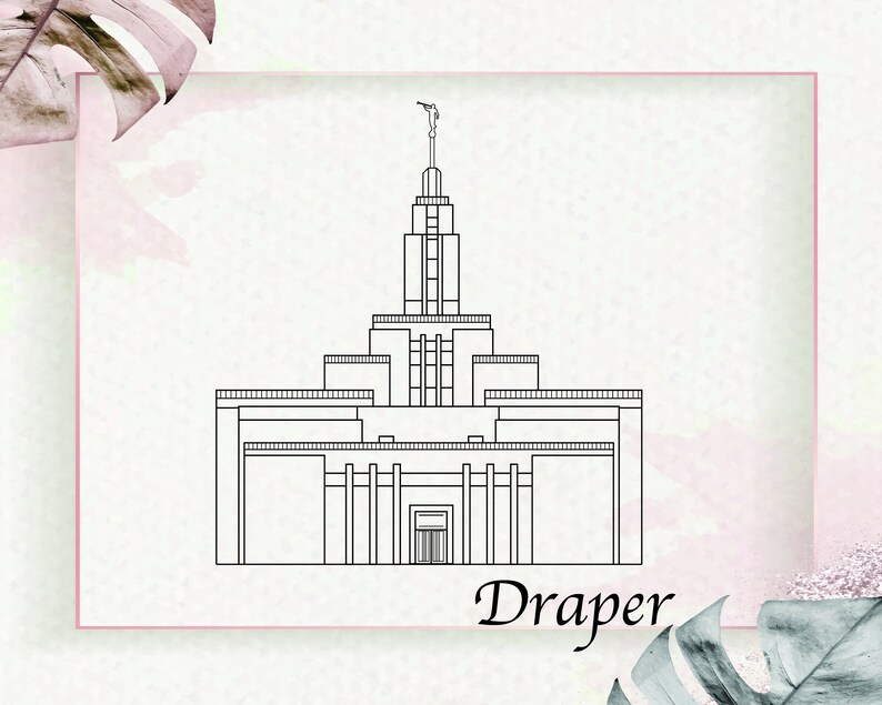 Digital Draper Temple, Vector, Digital Use, Glowforge, Clipart, SVG ...
