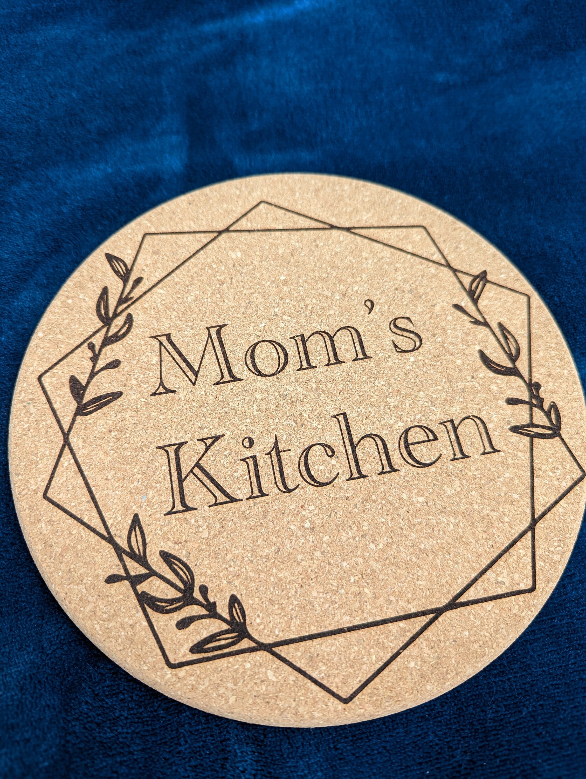 3 Engraved Designed Cork Trivets, Set of 3, 9 Design Options, Laser ...