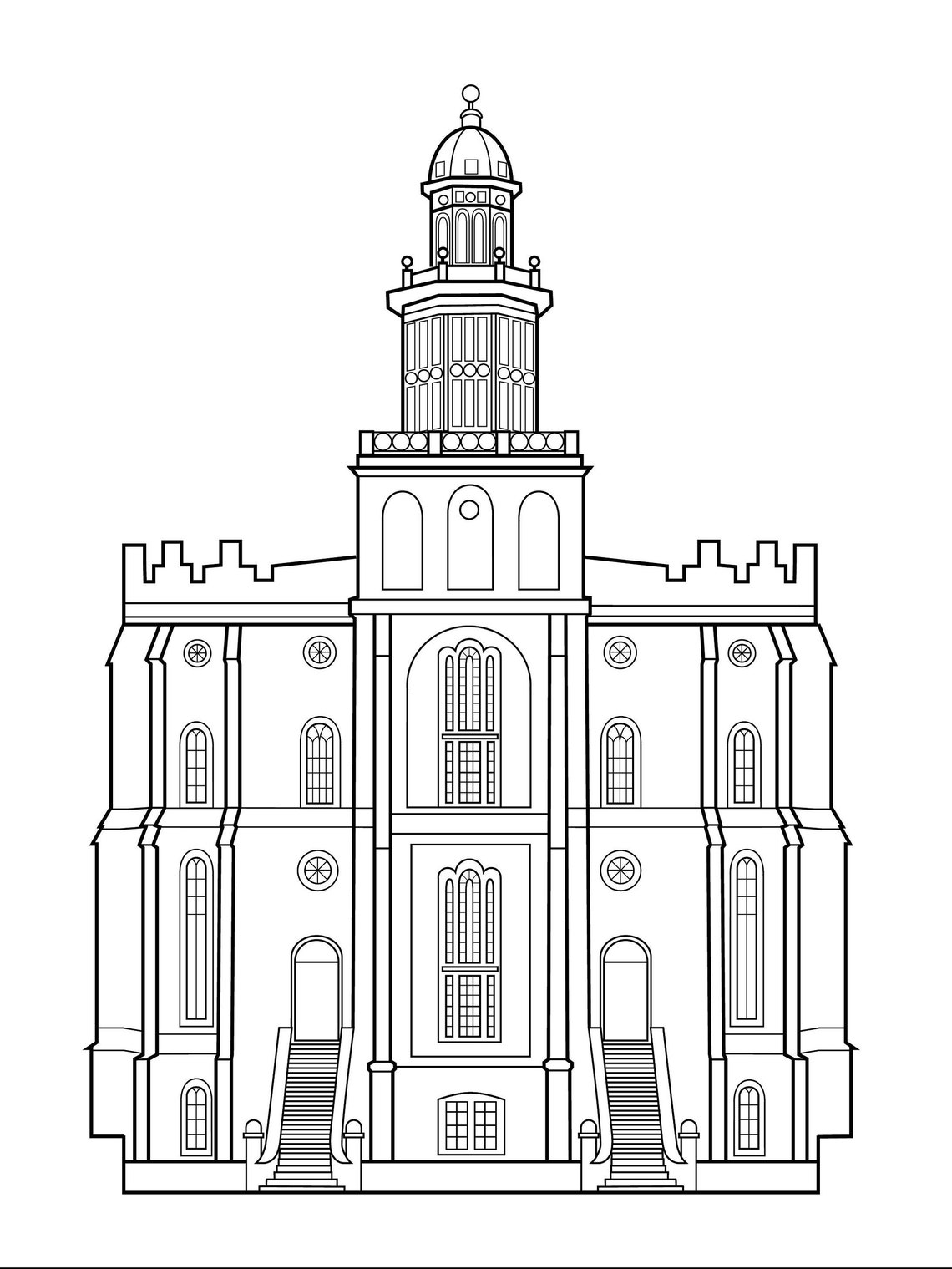 Digital St George Temple, Vector, Digital, Glowforge, LDS Temple ...