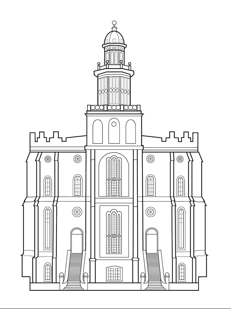 Digital St George Temple, Vector, Digital, Glowforge, LDS Temple ...